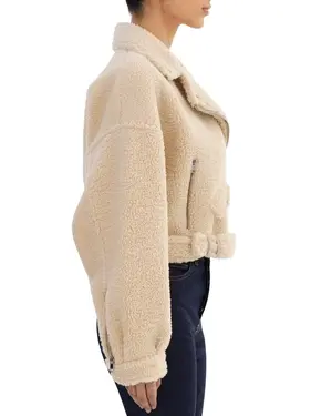 LAMARQUE Cropped Sherpa Biker Jacket