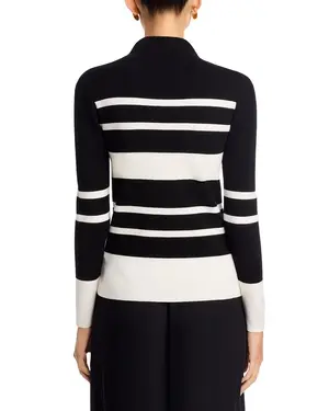 Elie Tahari The Clio Striped Sweater - Noir/sky White Stripes