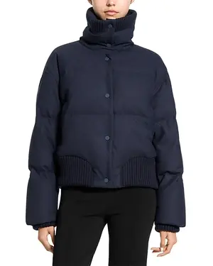 Theory Cozy Collar Puffer Coat - Dark Navy