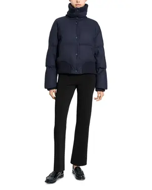 Theory Cozy Collar Puffer Coat - Dark Navy