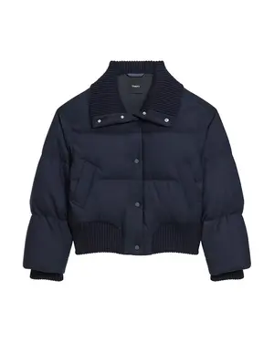 Theory Cozy Collar Puffer Coat - Dark Navy