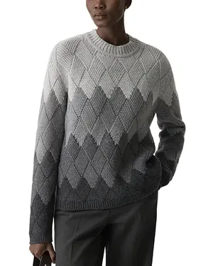 Theory Wool Cashmere Faux Weave Sweater