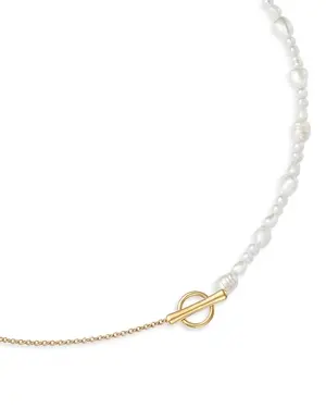 MOON & MEADOW 14k Yellow Freshwater Pearl Toggle Necklace
