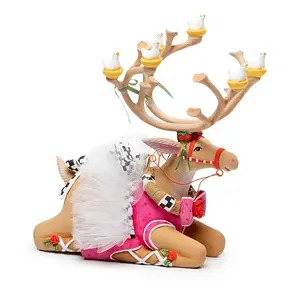 MACKENZIE-CHILDS Patience Brewster Dash Away Sitting Dancer Reindeer Figure - No Color