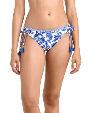 La Blanca Botanical Brocade Hipster Bikini Bottom - Lapis