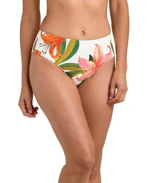 La Blanca Jungle Blossoms Mid Rise Bikini Bottom - Multi