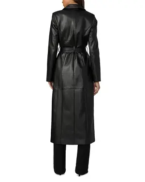 Joe's Jeans Faux Leather Tie Detailed Coat