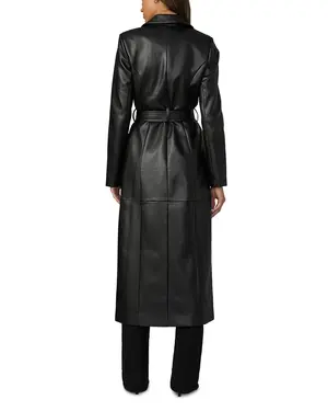 Joe's Jeans Faux Leather Tie Detailed Coat