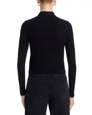 PERFECTWHITETEE Amee Luxe Ribbed Button Polo