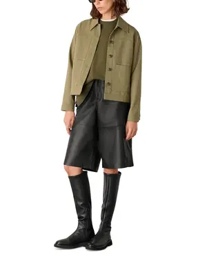 Whistles Mia Four Pocket Button Jacket - Khaki