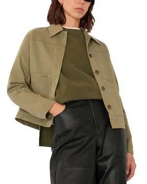 Whistles Mia Four Pocket Button Jacket - Khaki