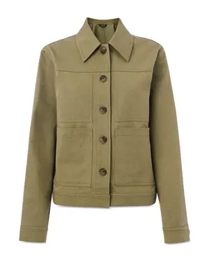 Whistles Mia Four Pocket Button Jacket - Khaki