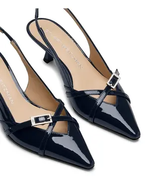 STUART WEITZMAN Georgie 50 Slingback Pumps - Nice Blue