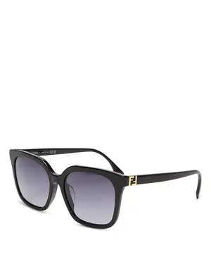 Fendi Forever Square Sunglasses, 56mm - Black/smoke Greay