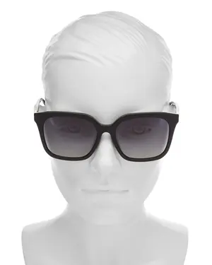Fendi Forever Square Sunglasses, 56mm - Black/smoke Greay