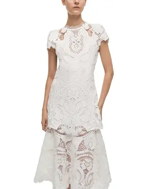Simkhai Laura Guipure Lace Midi Dress