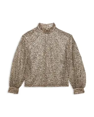 REISS Sienna Embellished High-neck Top