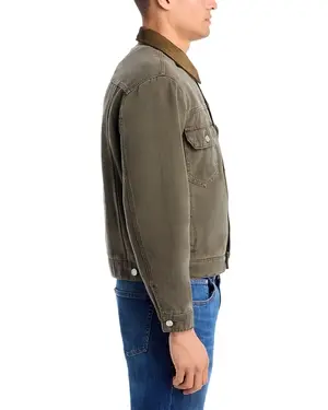 FRAME Canvas Trucker Jacket - Antique Dark Olive