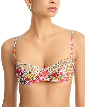 Farm Rio Banana Flowers Bikini Top - Off-white