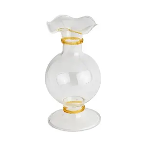 TIZO Glass Bubble Vase With Band - Amber