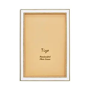 TIZO Enameled Gold Frame, 4 X 6 - White
