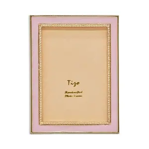 TIZO Enameled Gold Frame, 5 X 7 - Pink