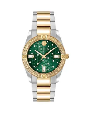 Philipp Plein Icon Chain Watch, 36mm - Green/two Tone