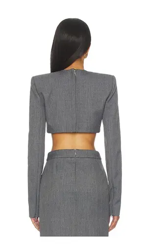 LAQUAN SMITH Long Sleeve Crop Top