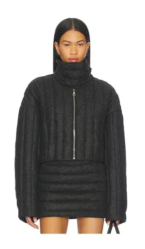 LAQUAN SMITH Funnel Neck Zip-up Jacket