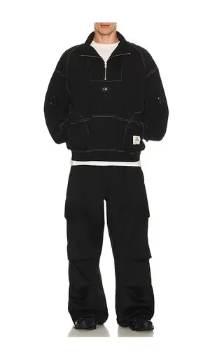 UPRISERS Floral Eyelet Half Zip