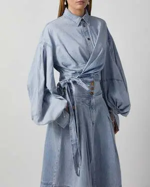 Zimmermann Wrap Blouse - Denim