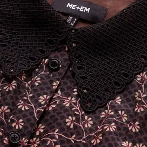 ME+EM Scallop Daisy Print Blouse With Feature Collar
