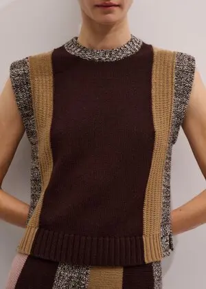 ME+EM Relaxed Color Block Vest With Snood