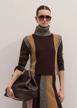 ME+EM Relaxed Color Block Vest With Snood