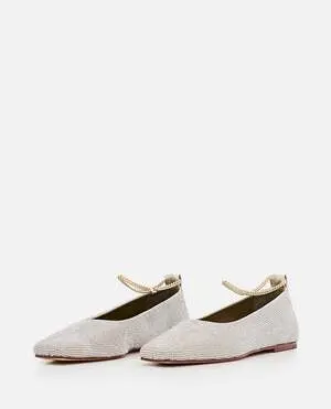 MARIA LUCA Augusta Rhinestone Ballerinas - Silver