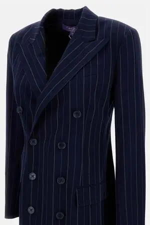 Ralph Lauren Camden Pinstripe Midi Dress - Blu