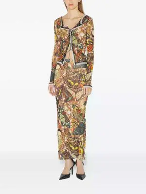 JEAN PAUL GAULTIER Printed Maxi Skirt - Neutrals
