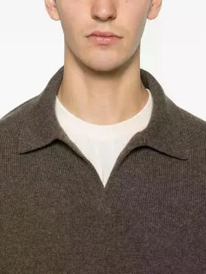 THE ROW Leach Collared Sweater - Brown