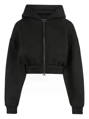 Manière De Voir Maniere De Voir Cropped Zip Hoodie With Exaggerated Hood