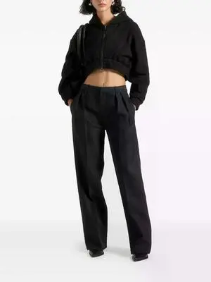 Manière De Voir Maniere De Voir Cropped Zip Hoodie With Exaggerated Hood