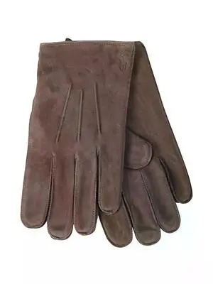Polo Ralph Lauren Topstitch Logo-print Gloves - Brown