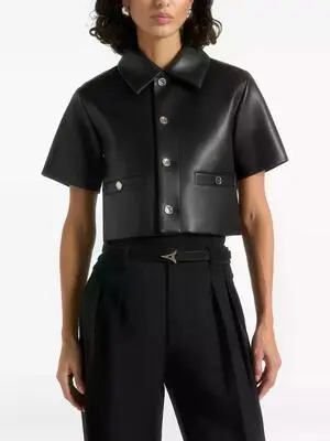 Manière De Voir Maniere De Voir Cropped Vegan Leather Shirt