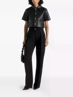 Manière De Voir Maniere De Voir Cropped Vegan Leather Shirt