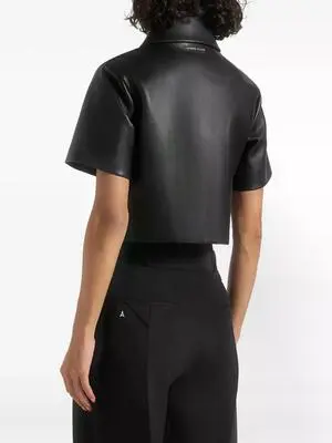 Manière De Voir Maniere De Voir Cropped Vegan Leather Shirt