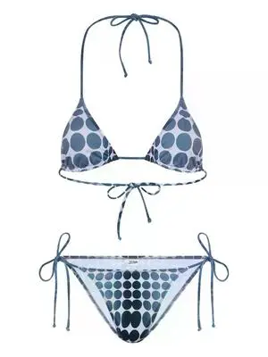 JEAN PAUL GAULTIER Dots-print Tie Bikini Set - Grey