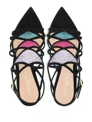 GIANVITO ROSSI 105mm Embellished-strap Sandals - Black