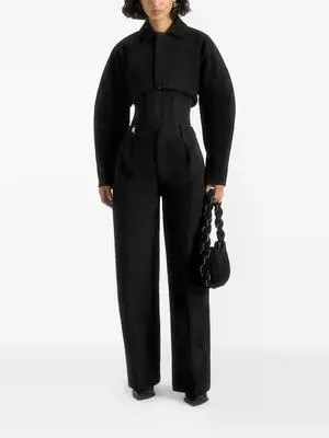 Manière De Voir Maniere De Voir Suede Wide Leg Pleated Trousers