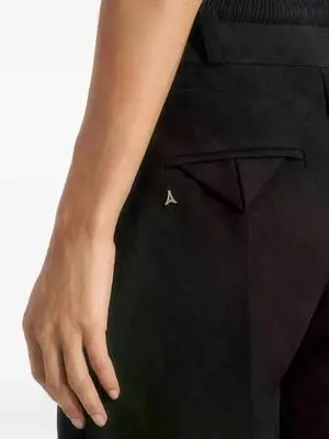 Manière De Voir Maniere De Voir Suede Wide Leg Pleated Trousers