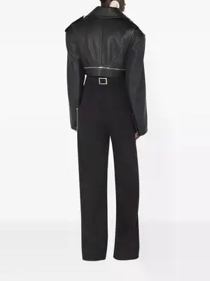 JEAN PAUL GAULTIER Cropped Leather Biker Jacket