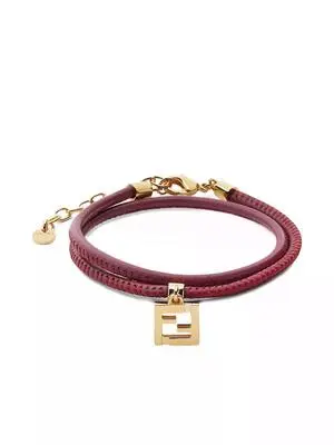 Fendi Forever Leather Bracelet Red